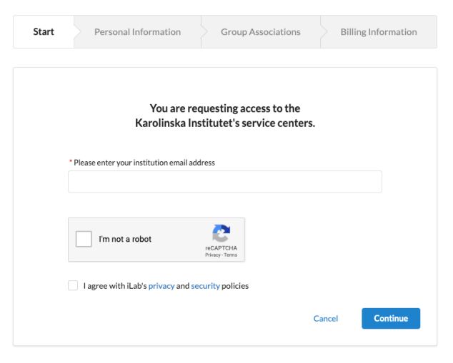 Using iLab as an external customer | Staff Portal